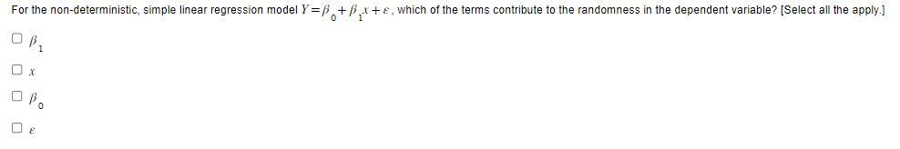 Solved For the non-deterministic, simple linear regression | Chegg.com