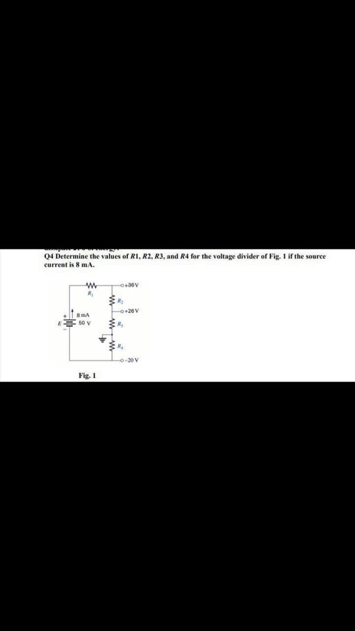 Solved Q4 Determine the values of R1, R2, R3, and R4 for the | Chegg.com