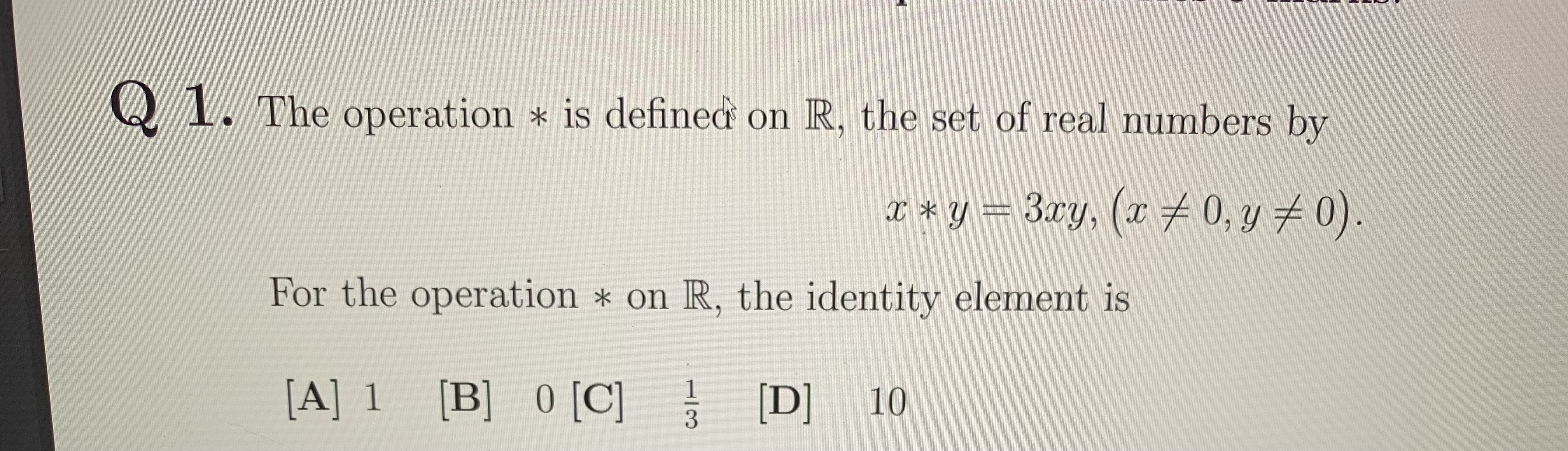 Solved Q 1. The operation ∗ is defined on R, the set of real | Chegg.com