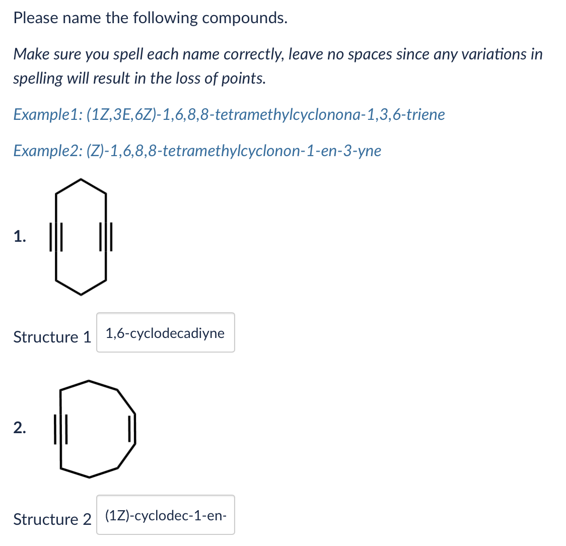 Solved Please name the following compounds.Make sure you | Chegg.com