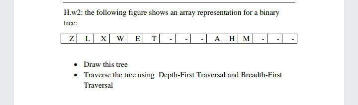 Solved H.w2: the following figure shows an array | Chegg.com