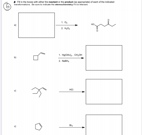 Solved Fill in the boxes with either the reactant or the | Chegg.com