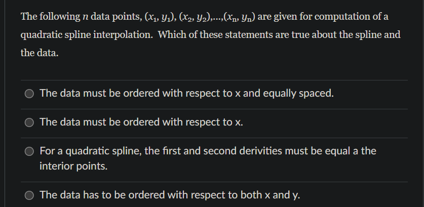 Solved The following n data points, | Chegg.com