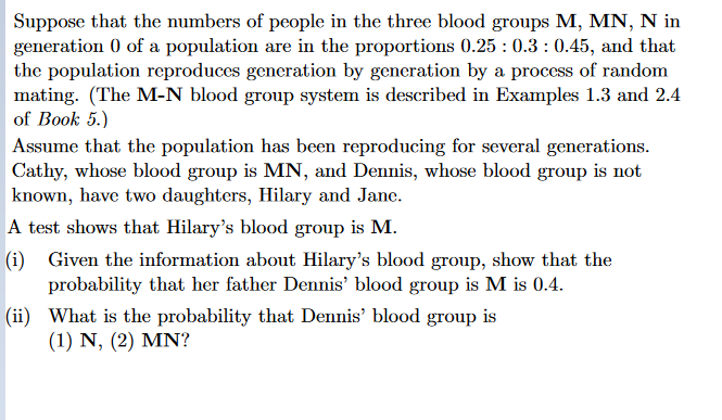 Solved Suppose that the numbers of people in the three blood | Chegg.com