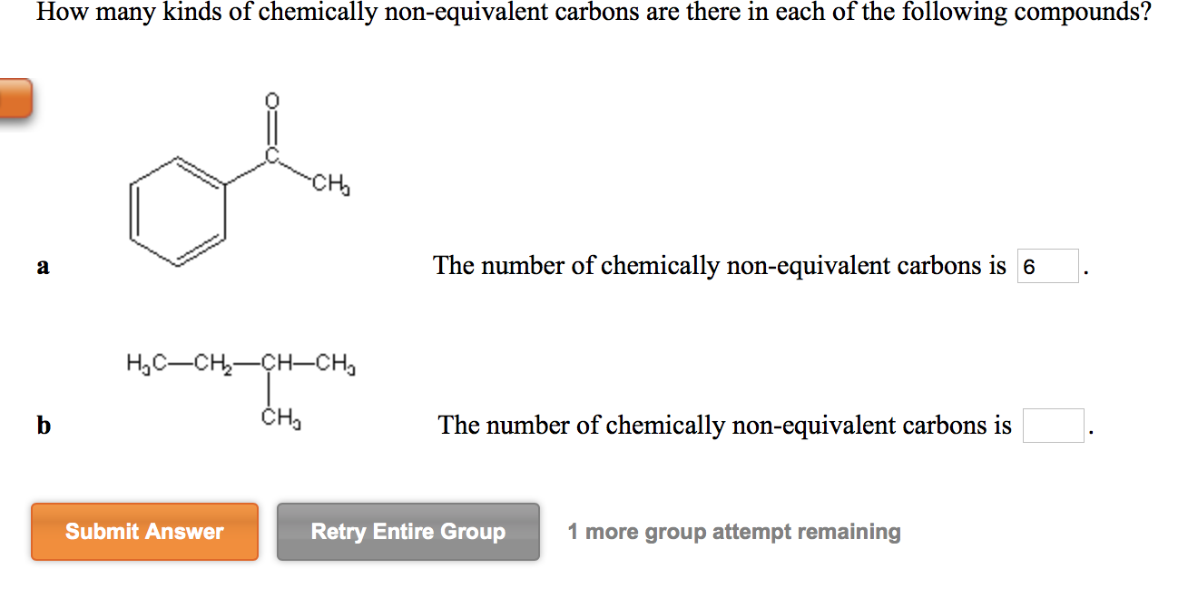 Solved How many kinds of chemically non-equivalent carbons | Chegg.com