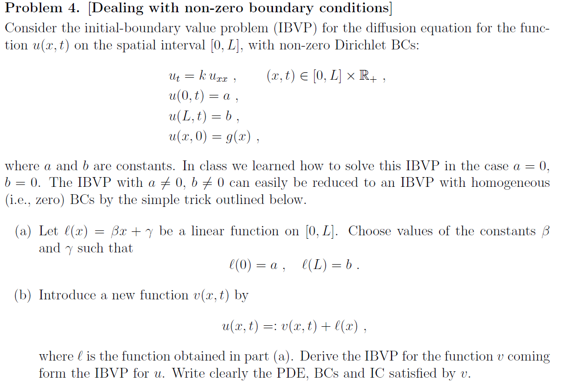 Solved Problem 4. (Dealing with non-zero boundary | Chegg.com