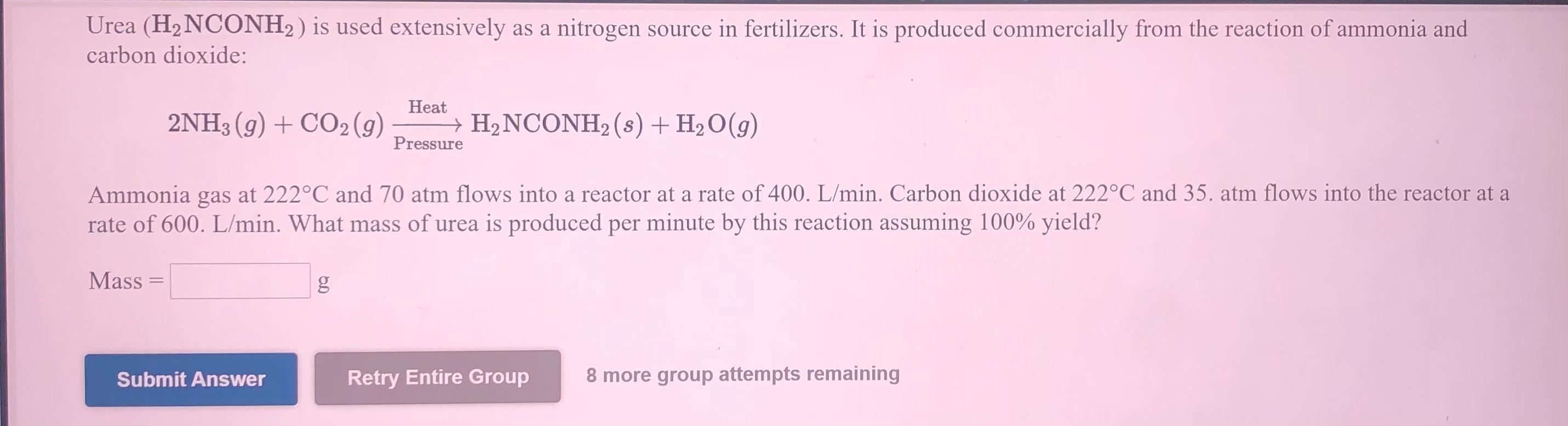 Solved Urea (H2NCONH2) is used extensively as a nitrogen | Chegg.com