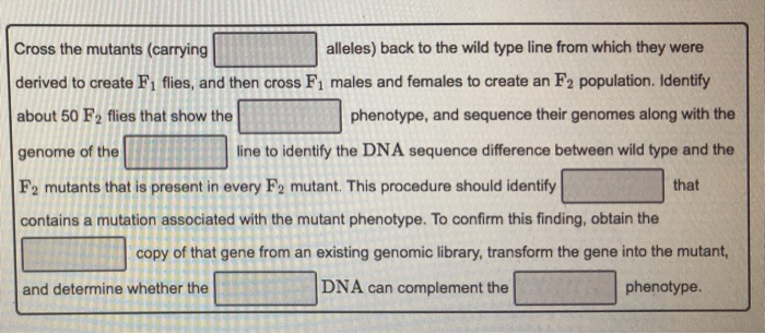 Solved alleles) back to the wild type line from which they | Chegg.com