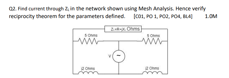 V=10∟0deg, R=2 ﻿Ohms, XL= 4 ﻿Ohms. Find current | Chegg.com