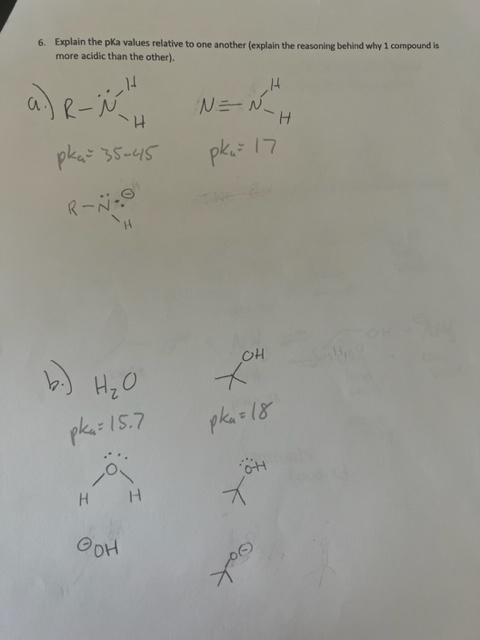 Solved 6. Explain the pka values relative to one another | Chegg.com
