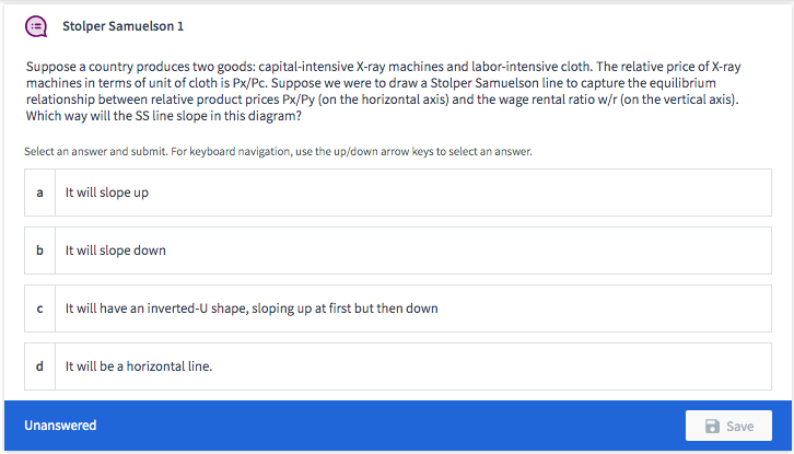 Solved Stolper Samuelson 1 Suppose a country produces two | Chegg.com
