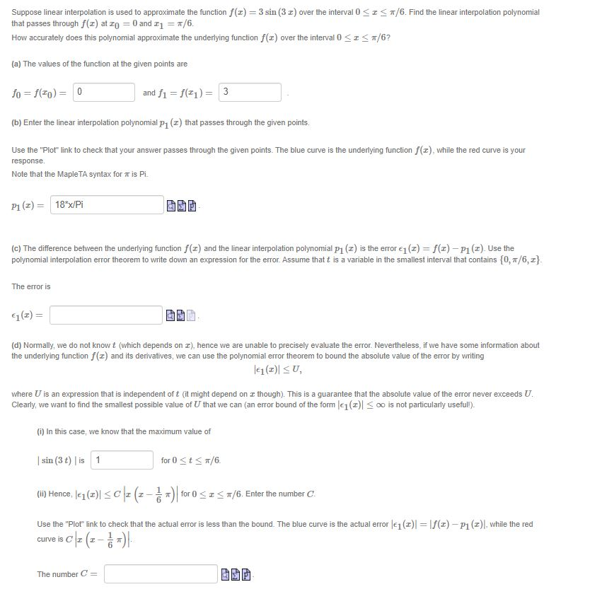 Solved Suppose linear interpolation is used to approximate | Chegg.com