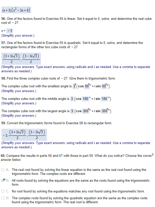 Solved To find the cube roots of 8 in two different ways, | Chegg.com