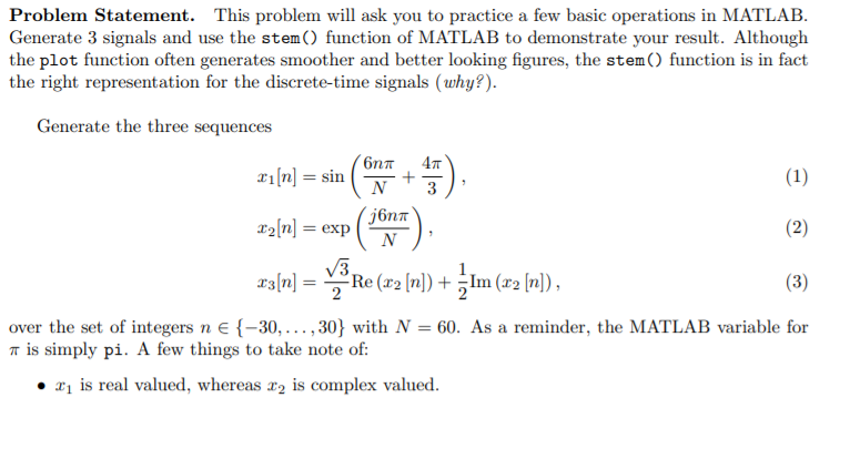 Solved Problem Statement. This problem will ask you to | Chegg.com