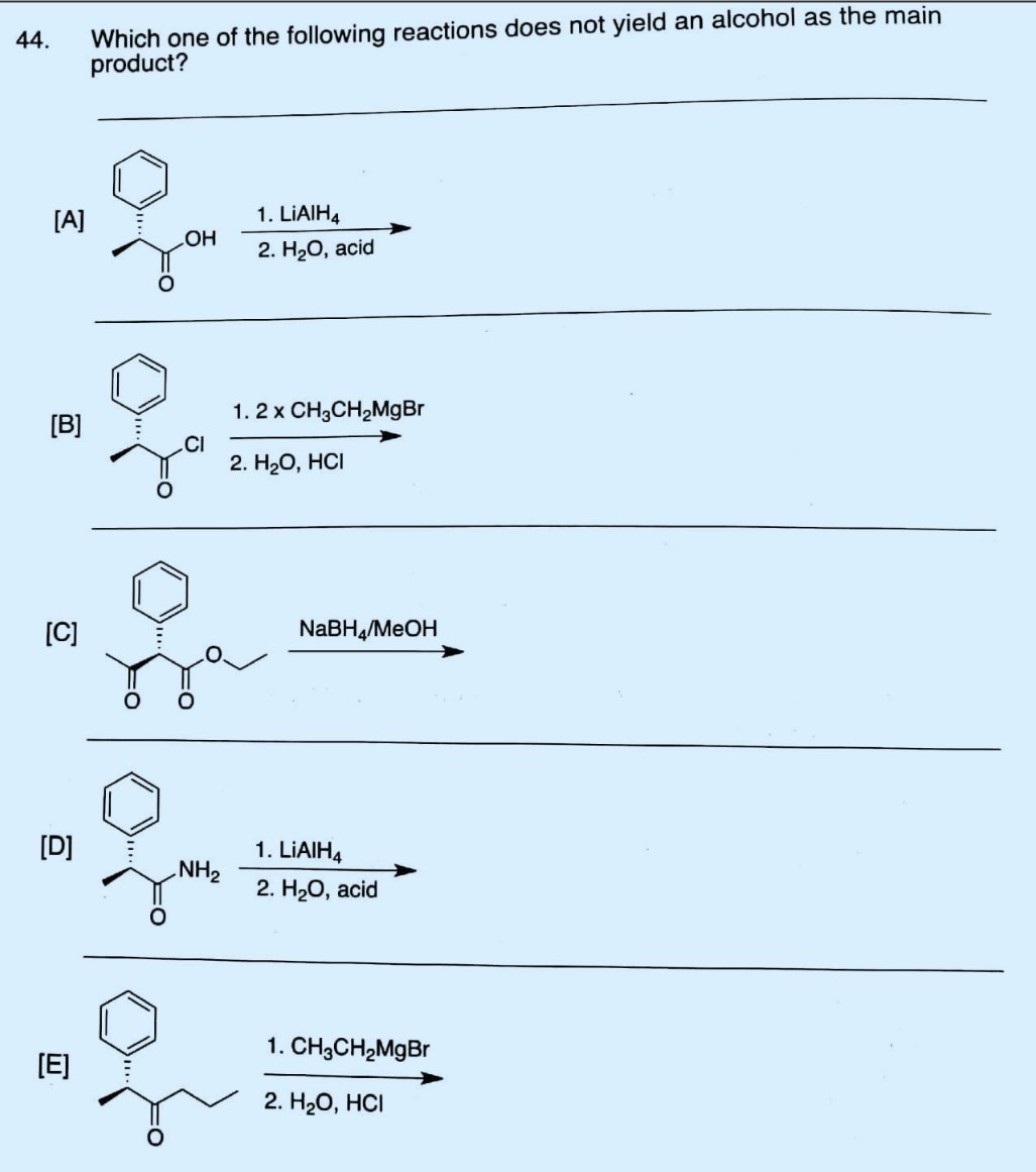 Which one of the following reactions does not yield | Chegg.com