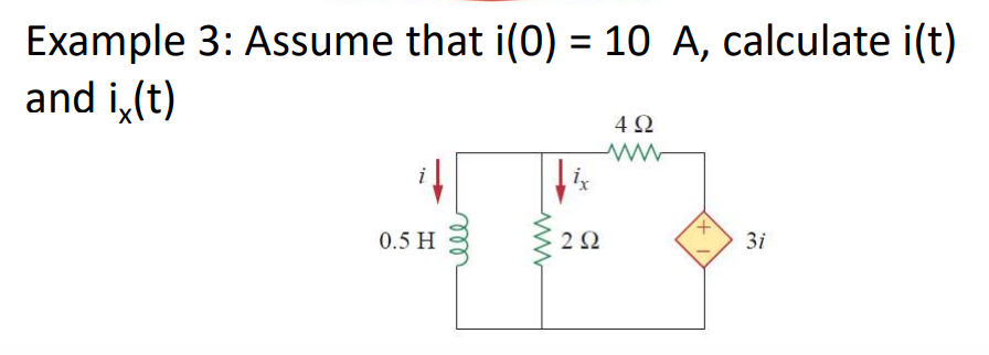 Solved Example 3: Assume that i(0) 10 A, calculate i(t) and | Chegg.com
