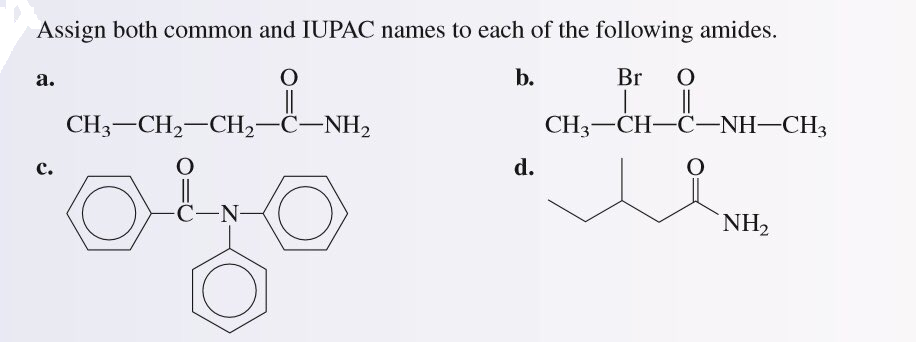 Solved Assign both common and IUPAC names to each of the | Chegg.com
