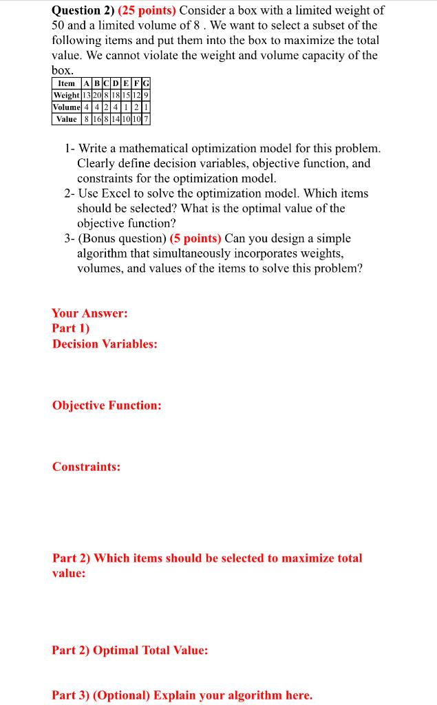 Solved Question 2) (25 points) Consider a box with a limited | Chegg.com