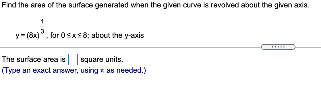 Solved Find the area of the surface generated when the given | Chegg.com