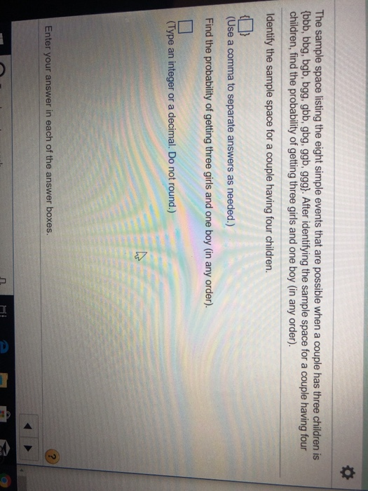Solved The sample space listing the eight simple events that | Chegg.com
