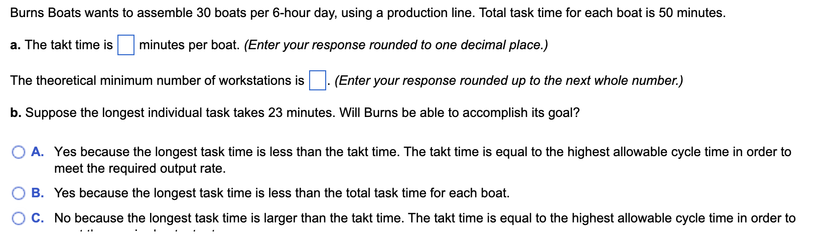 Solved Burns Boats wants to assemble 30 boats per 6 -hour | Chegg.com