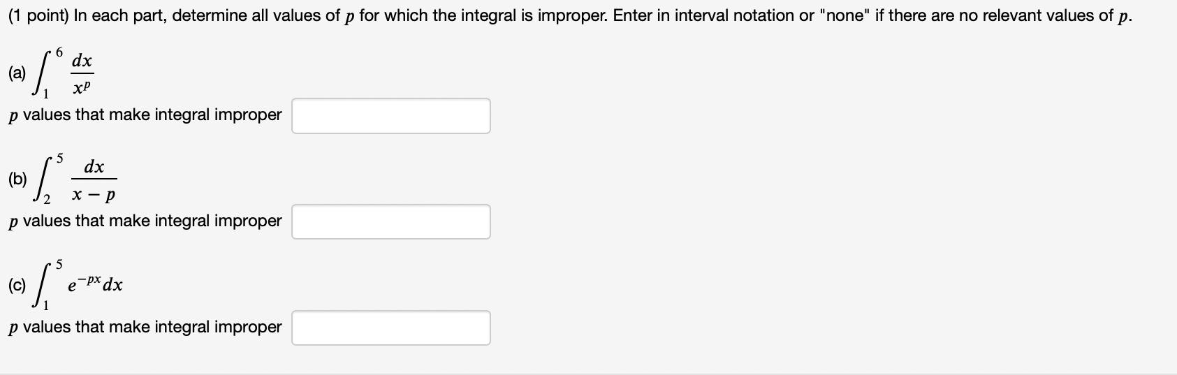 1 Point In Each Part Determine All Values Of P For 