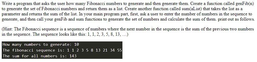 Solved Must be Python. Please take note that this question | Chegg.com