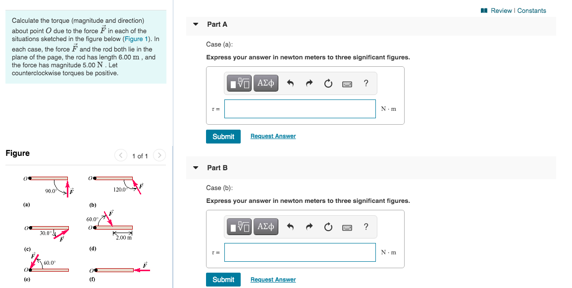 Solved Review Constants Part A Calculate the torque | Chegg.com