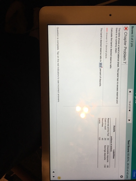 Solved bank shows balance sheet bank has no excess reserves | Chegg.com
