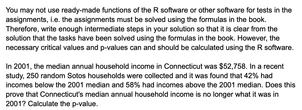 Solved You may not use ready-made functions of the R | Chegg.com