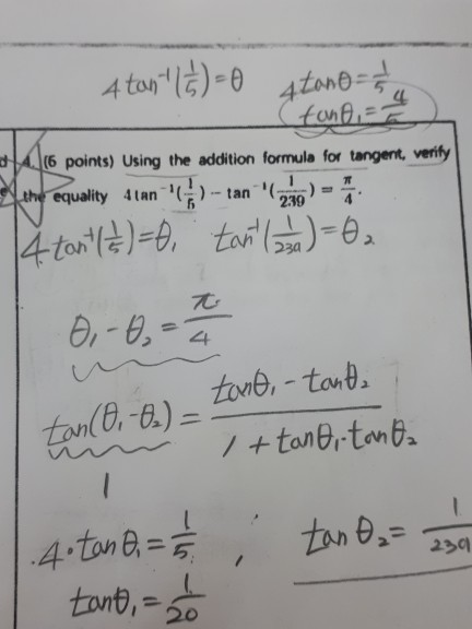 Solved 6points) Using the addition formula for tangent, | Chegg.com