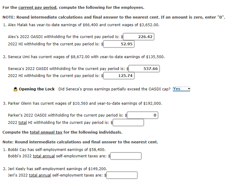 Solved For the current pay_period, compute the following for | Chegg.com