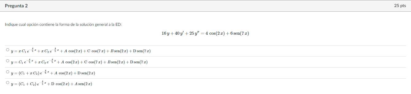 Solved Indicate which option contains the form of the | Chegg.com