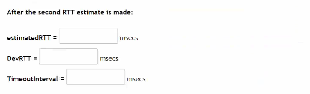 Solved Suppose that TCP's current estimated values for the | Chegg.com
