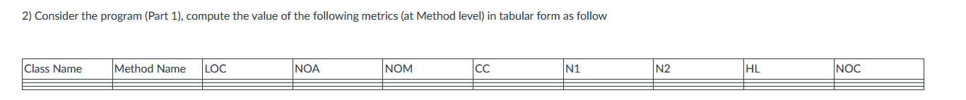 Solved 2) Consider the program (Part 1), compute the value | Chegg.com