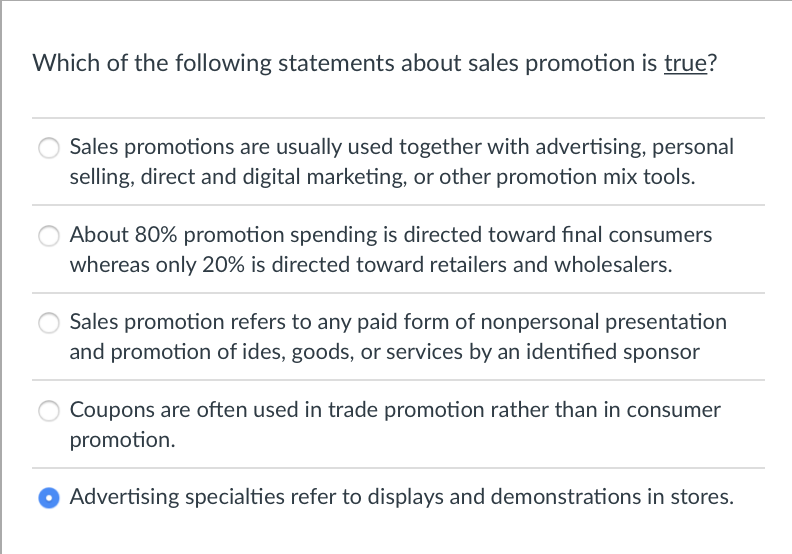 Solved Which of the following statements about sales | Chegg.com