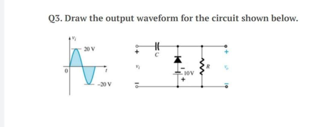 Solved Q3. Draw the output waveform for the circuit shown | Chegg.com