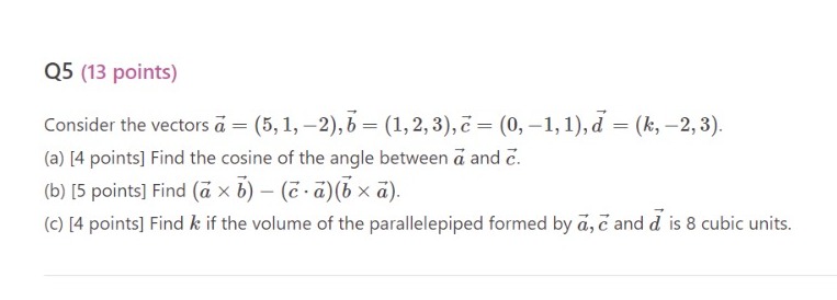 Solved Consider the vectors | Chegg.com