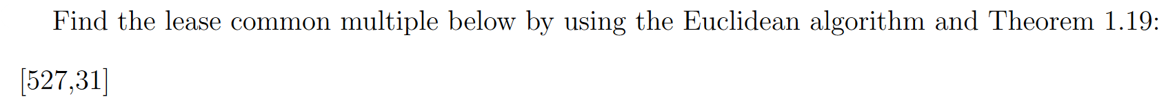 Solved Find the lease common multiple below by using the | Chegg.com