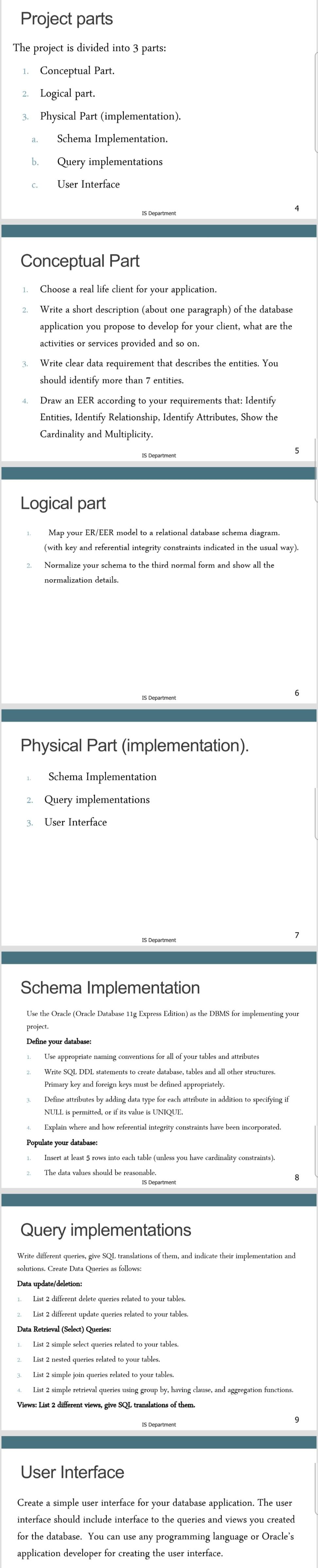 Solved Project parts The project is divided into 3 parts: 1. | Chegg.com