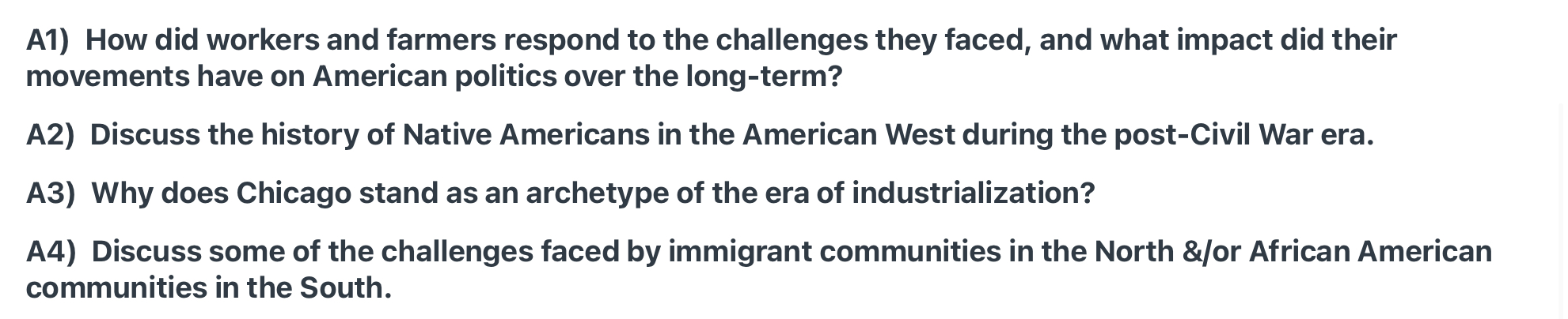 This is an U.S History Questions starting from 1876. | Chegg.com