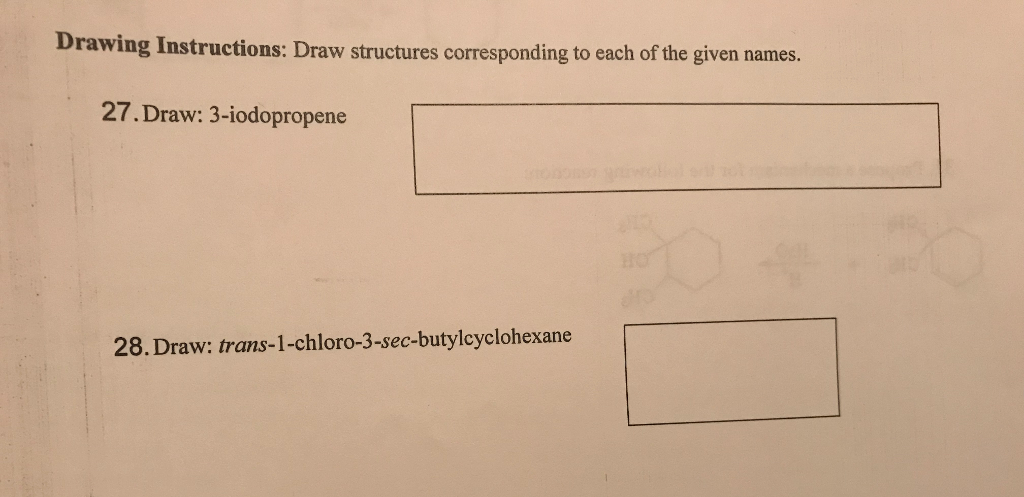 Solved Drawing Instructions: Draw structures corresponding | Chegg.com