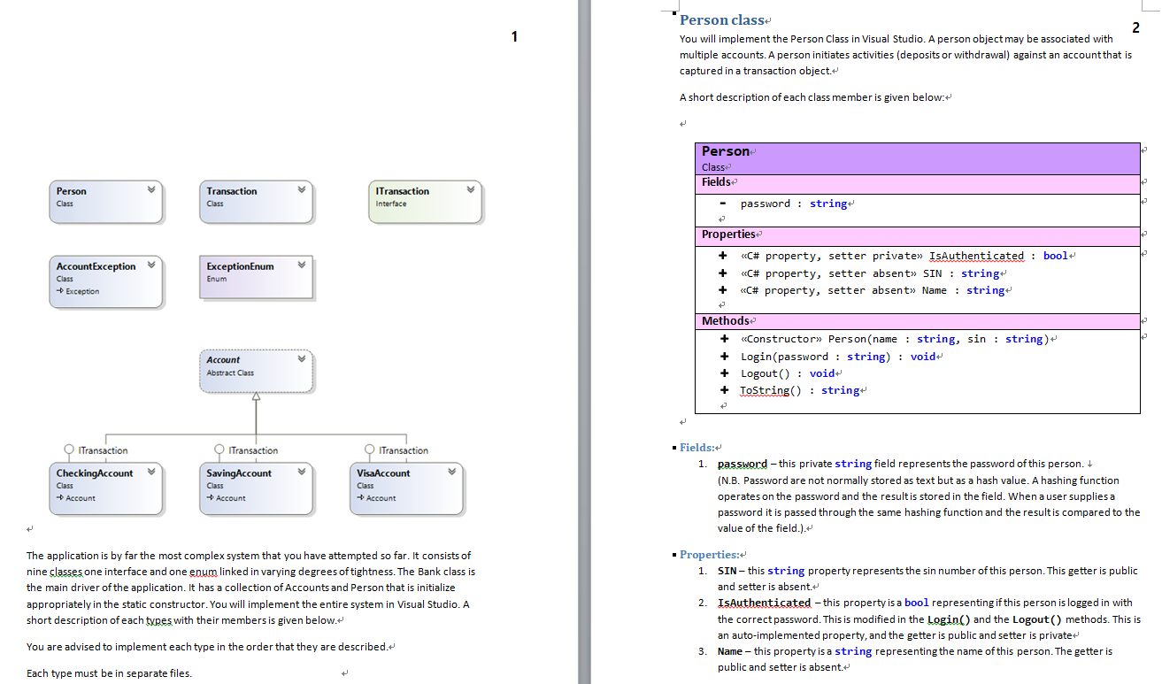 Solved 1 Person class 2 You will implement the Person Class | Chegg.com