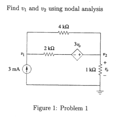 Solved Find v1 and v2 using nodal analysis | Chegg.com