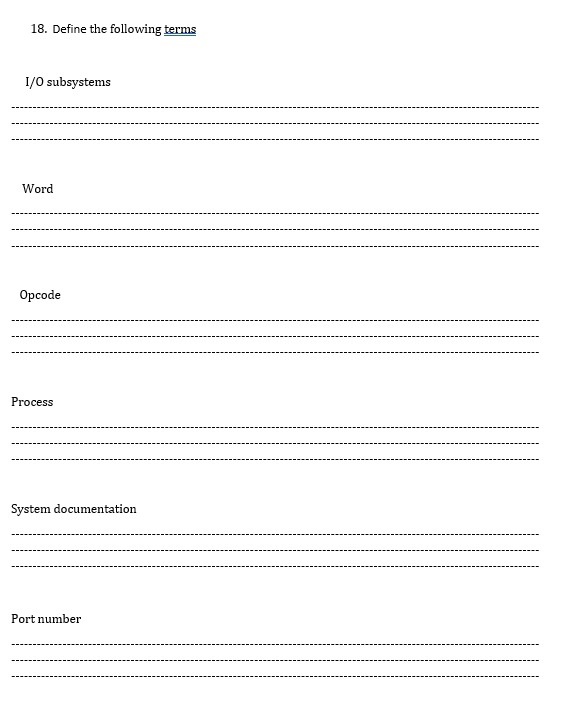 Solved Define the following termsI/O | Chegg.com