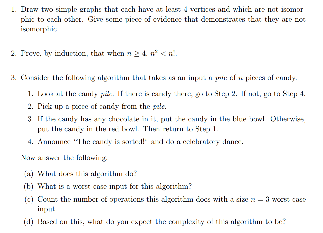 Solved 1. Draw two simple graphs that each have at least 4 | Chegg.com