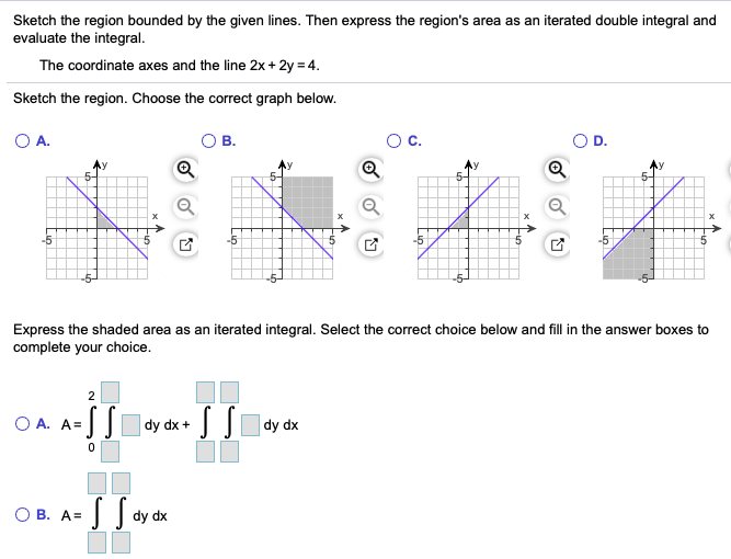 Solved Sketch the region bounded by the given lines. Then | Chegg.com