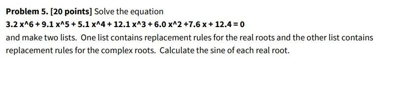 Solved Problem 5. [20 points] Solve the equation | Chegg.com