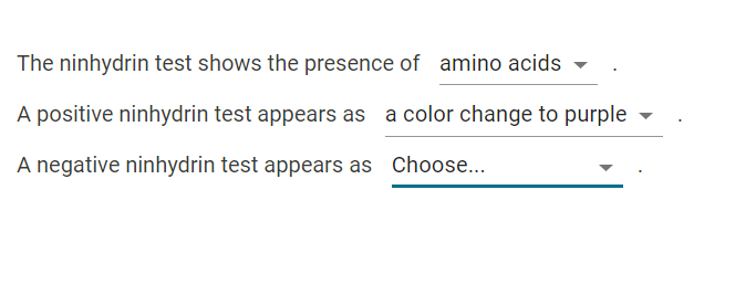 Solved The ninhydrin test shows the presence of amino acidsA | Chegg.com