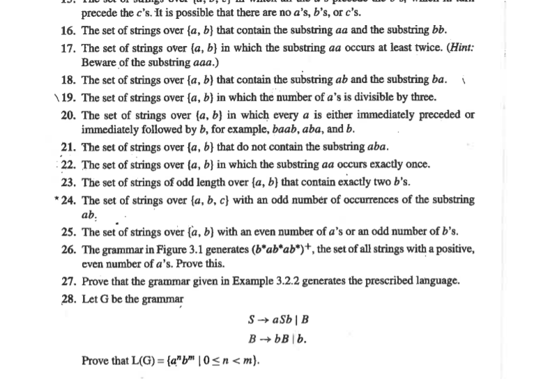 Solved 7. Construct a grammar over {a, b, c} whose language | Chegg.com